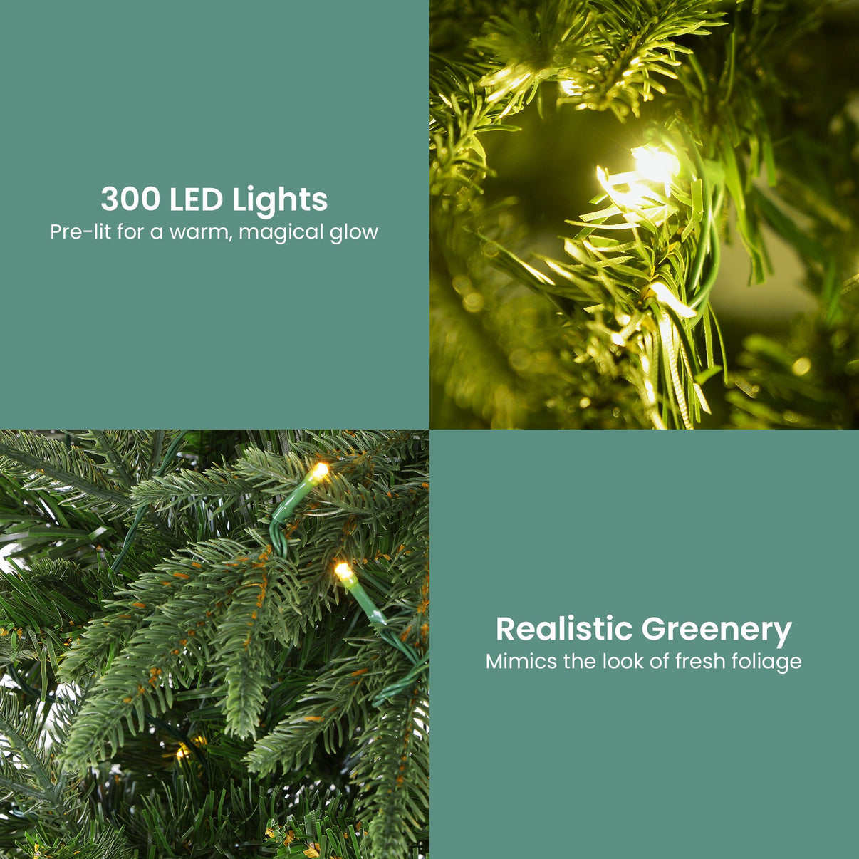 Christabelle 1.8m Prelit Everglow Fir Christmas Tree With 300 Led Ligh