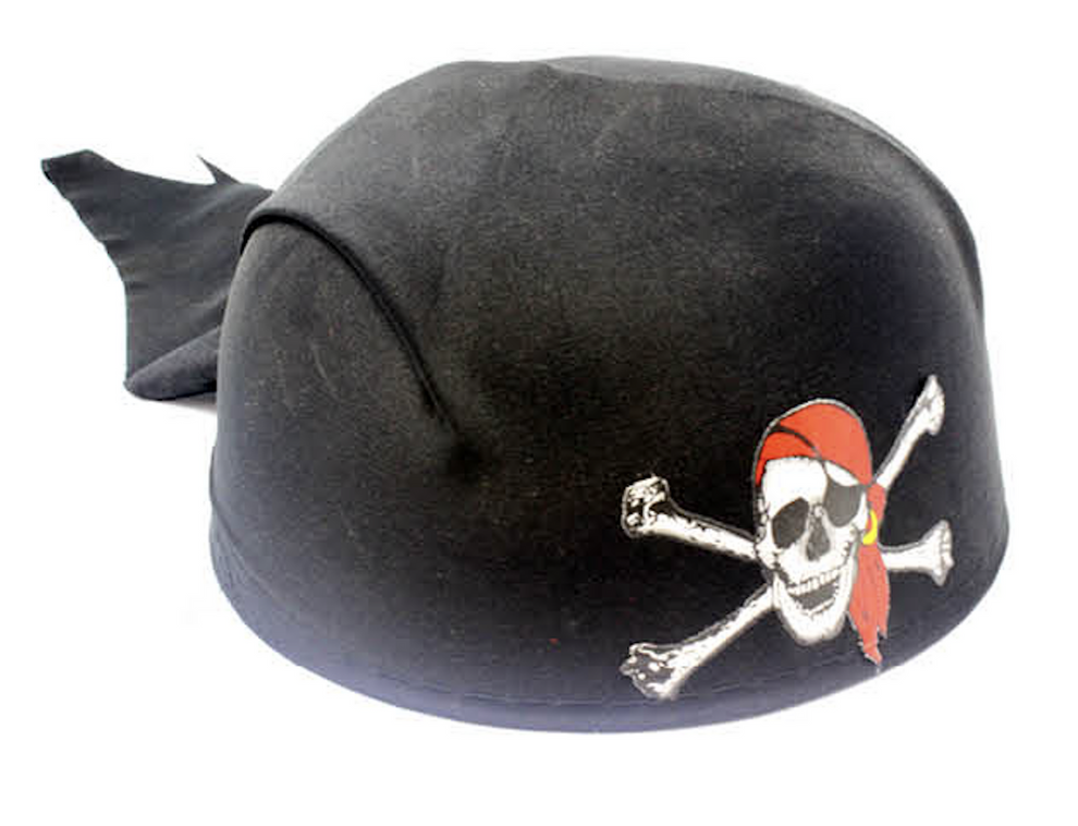 Pirate Hat Bandana Style Fancy Dress Costume Halloween Caribbean - Bla